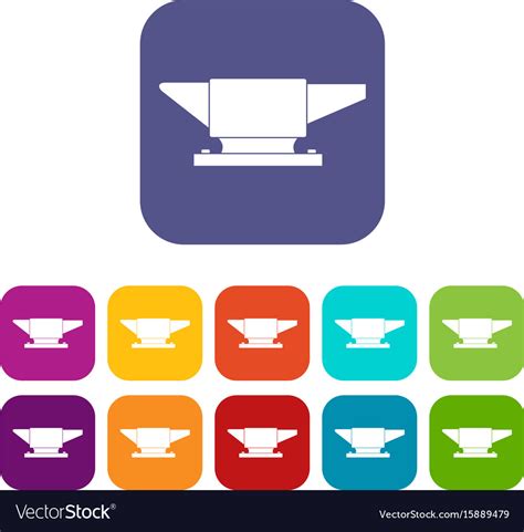 Anvil Icons Set Flat Royalty Free Vector Image