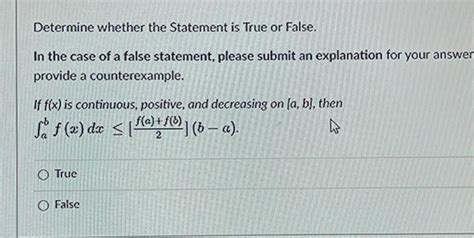 solved determine whether the statement is true or false in
