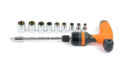 Premium Photo Socket Spanner Set On White Background