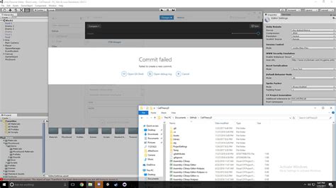 git error with initial commit to github for my unity project stack