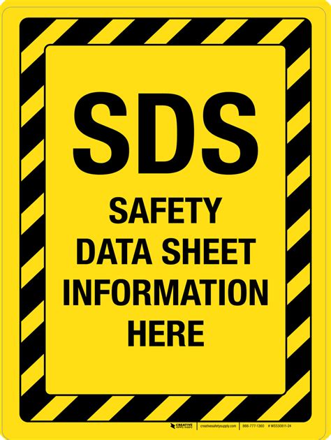 Sds Safety Data Sheet Information Here With Black And Yellow Hazard