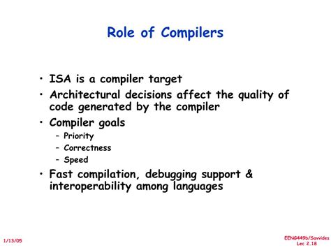 ppt eeng 449bg cpsc 439bg computer systems lecture 2 instruction set architectures powerpoint