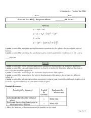Mastering Kinematics With Practice Test FRQ Solutions Course Hero