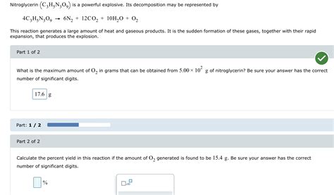 Solved Nitroglycerin C3h5n3o9 ﻿is A Powerful Explosive