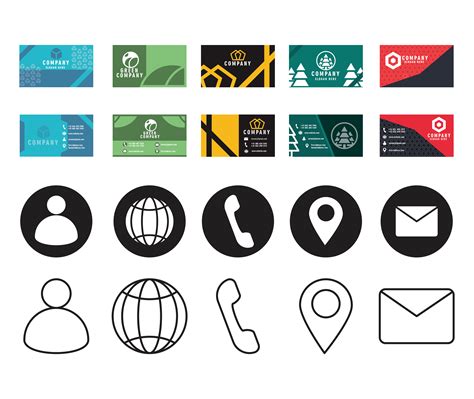 Business Cards Icons 6161428 Vector Art At Vecteezy