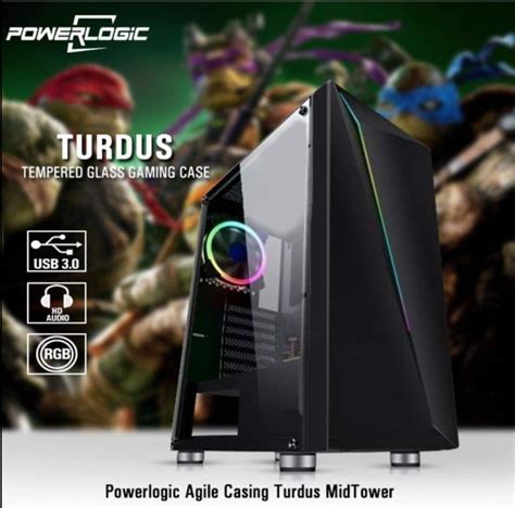 Powerlogic Agile Turdus Tg Atx Computer Caseblack Lazada Ph