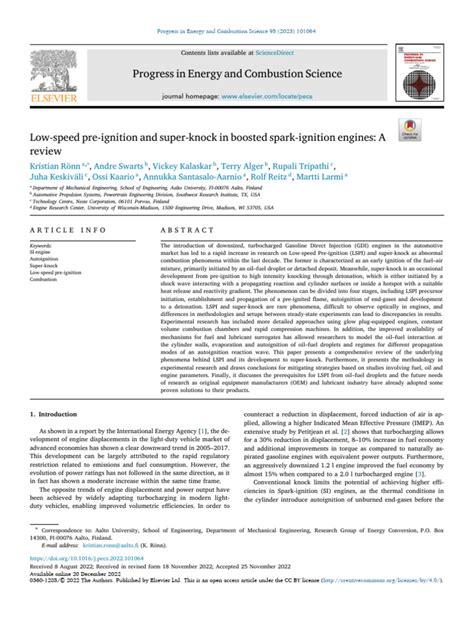 Low Speed Pre Ignition And Super Knock In Boosted Spark Ignition