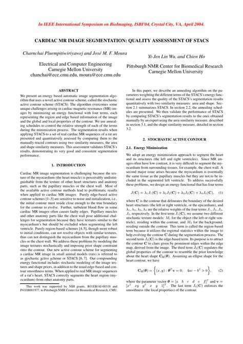 Pdf Cardiac Mr Image Segmentation Quality Assessment Of Stacs