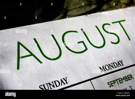A Calendar Page Showing The Month Of August Highlighting Important