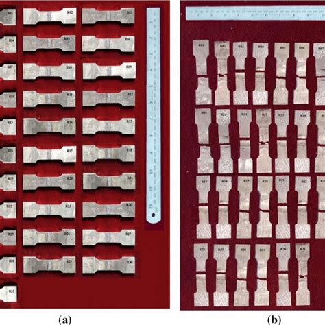 A Specimen Prior To Tensile Test B Specimen Subsequent To Tensile Test