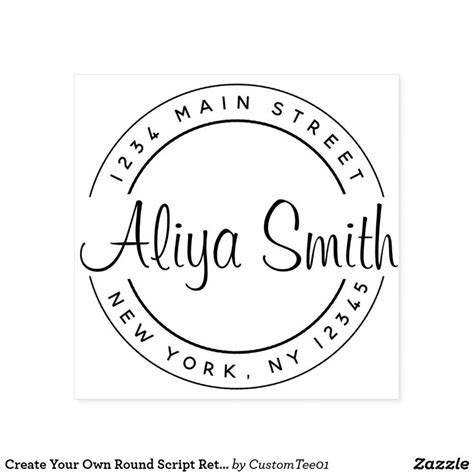 create your own round script return address self inking stamp zazzle self inking stamps