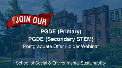 Pgde Primary And Pgde Secondary Stem Offer Holder Webinar University Of Glasgow Youtube