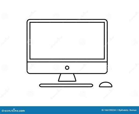Computer Monitor Keyboard And Mouse Icon Vector Illustration Computer