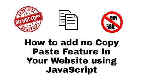 How To Prevent Copy Paste In Your Website Html Javascript Youtube