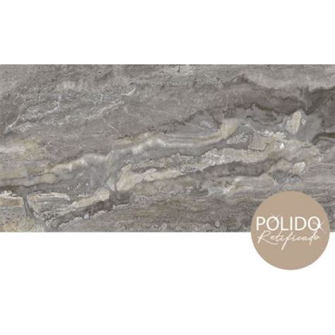 Piso Polido Retificado 60x120 Agata Gris Cx2 16m2 Formigres Premium