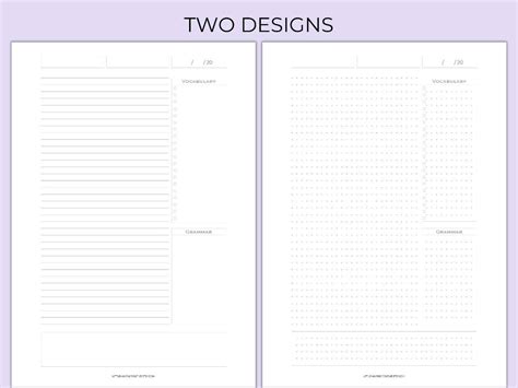 Language Note Taking Templates 2 Sizes Foreign Language Etsy India