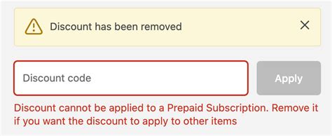 Remove Discount Codes From Prepaid Subscriptions During Checkout