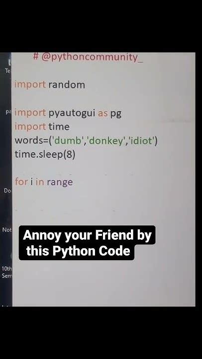 Annoy Your Friend By Python Code Youtube