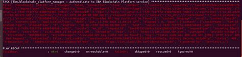 Ibm Blockchain Running Ansible Playbook Playbook Yml Outputs Fatal