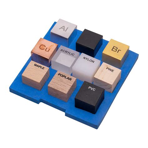 Density Set With 10 Material Cubes For Physics Labs