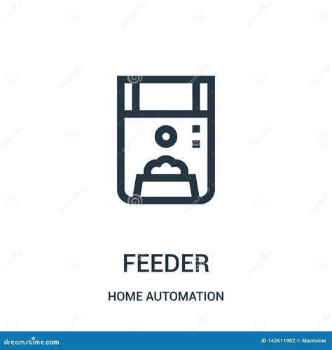 Feeder Icon Vector From Home Automation Collection Thin Line Feeder Outline Icon Vector
