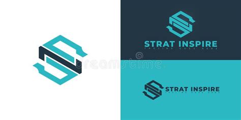 Abstract Hexagon Initial Letter Si Or Is In Blue Isolated On Multiple Background Colors Stock