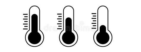 Temperature Symbol Set Three Vector Thermometer Showing The Temperature Stock Illustration