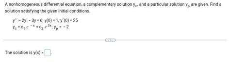 Solved A Nonhomogeneous Differential Equation A