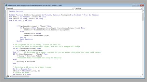 how to apply cubic spline interpolation in excel sheetaki
