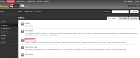 Manage Menu Drupal Tutorial Master Drupal In 7 Hours