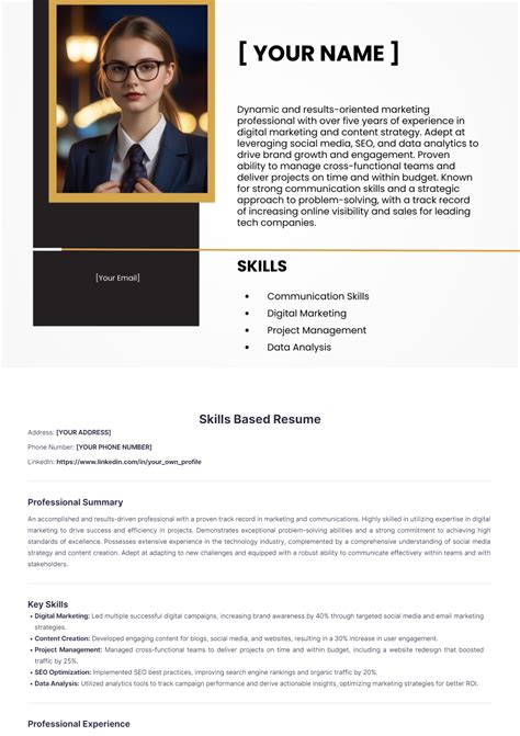 Free Skills Based Resume Template To Edit Online