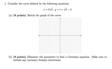 Solved Consider The Curve Defined By The Following Chegg