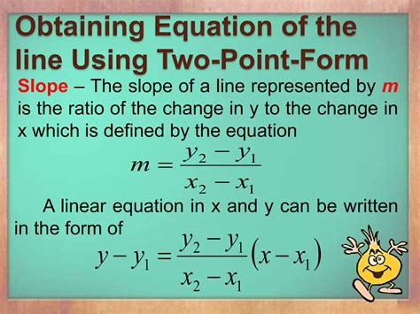 Two Point Form Equation Of A Line Pptx Physics Science