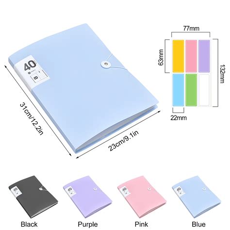 160 Pockets 4 Pack A4 Display Folders A4 Display Book Folder With Plastic Sleeves And Safety