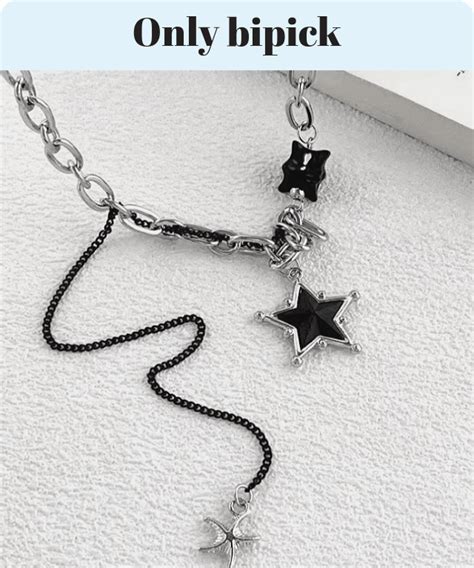 당일 출고🚀 단독판매 Y2k 유니크 스트릿 언발란스 체볼드 체인 댄서 공연 무대 블랙 별 펜던트 키치 써지컬 목걸이 에이블리