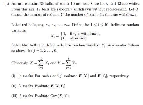 Probability Indicator Random Variables Expectation Covariance