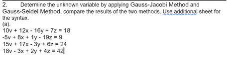 Solved 2 Determine The Unknown Variable By Applying