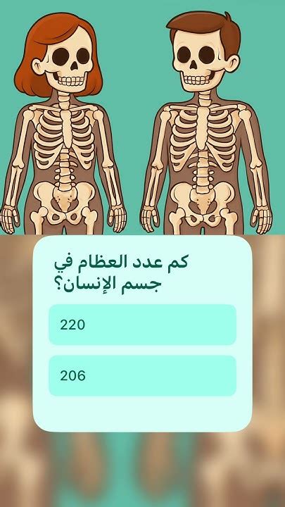 عدد العظام في جسم الإنسان الجسم معلومةسريعة Shorts تعليم معلومات