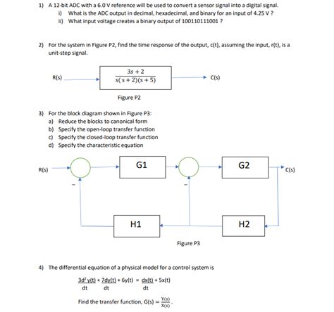 solved 1 a 12 bit adc with a 6 0 v reference will be used