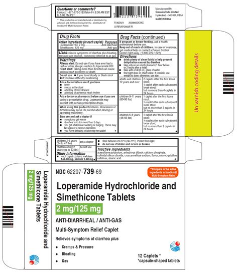 Dailymed Loperamide Hydrochloride And Simethicone Tablet
