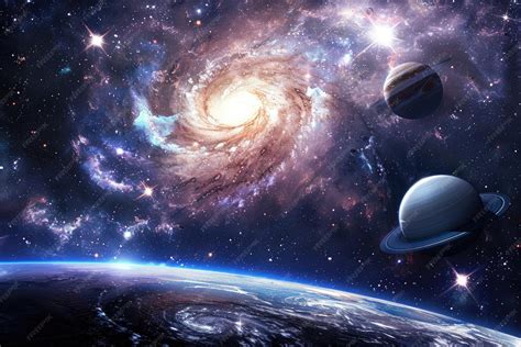 Premium Photo Space Exploration Depicted With Planets Stars And