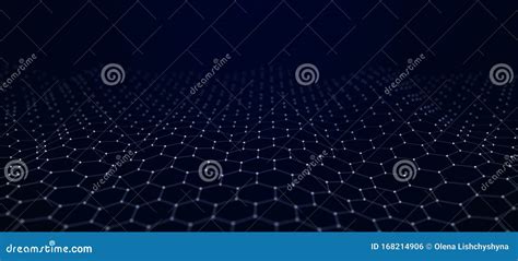 Futuristic Abstract Mesh Wave With The Connection Of Dots And Lines