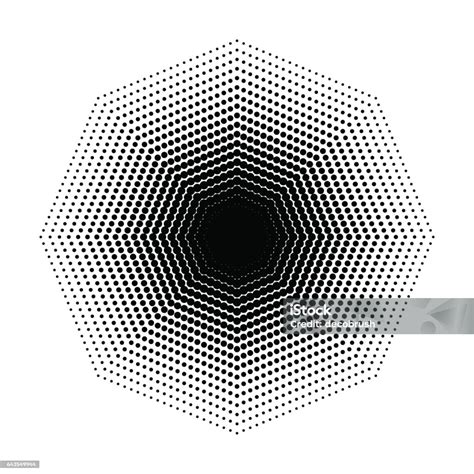 벡터 팔각형 하프톤 기하학적 도형 도트 디자인 추상 배경 아트 팔각형에 대한 스톡 벡터 아트 및 기타 이미지 팔각형 0명 개념 기호 Istock