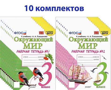 Окружающий мир 3 класс Рабочая тетрадь к учебнику А А Плешакова В 2х частях 10 комплектов