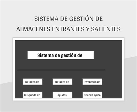 Plantilla De Formato Excel Tabla De Gestión De Entradas Y Salidas Y
