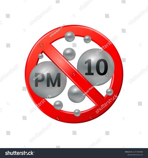 Warning Sign Red Pm10 Dust Isolated Stock Vector Royalty Free