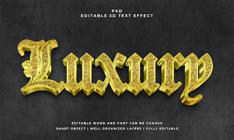Premium Psd Luxury Gold 3d Editable Text Effect Style