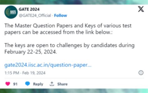 Iisc Bangalore Releases Gate 2024 Answer Keys Objection Window Opens Soon