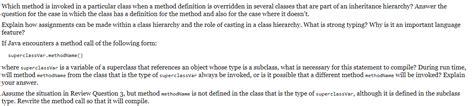 Solved Which Method Is Invoked In A Particular Class When A Chegg