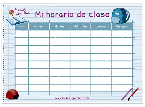 Horario Clases Para Imprimir Rodu